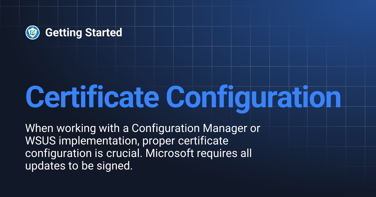 Certificate Configuration | Getting Started