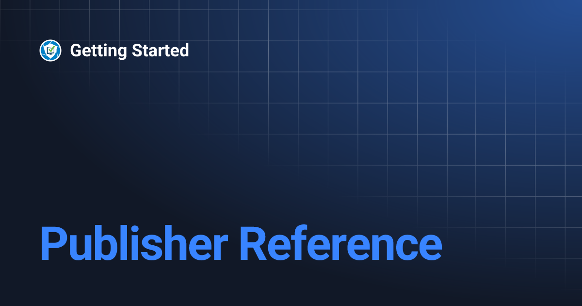 Publisher Reference | Getting Started